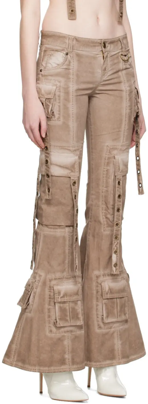 Blumarine Low-rise Flared Cargo Trousers