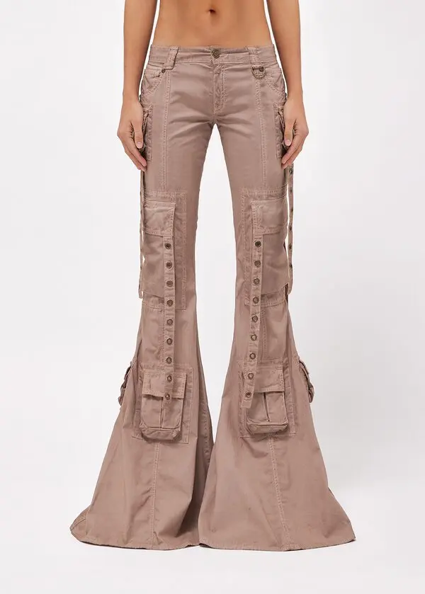 Blumarine Low-rise Flared Cargo Trousers