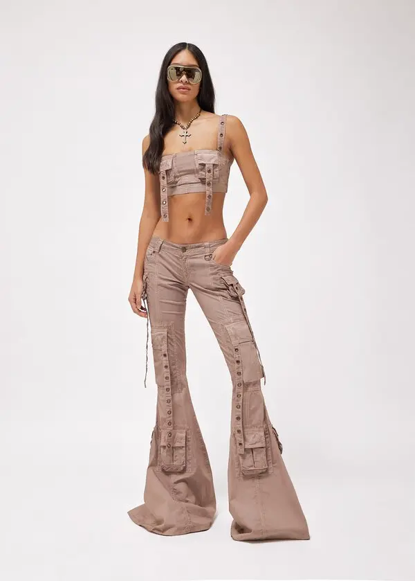 Blumarine Low-rise Flared Cargo Trousers