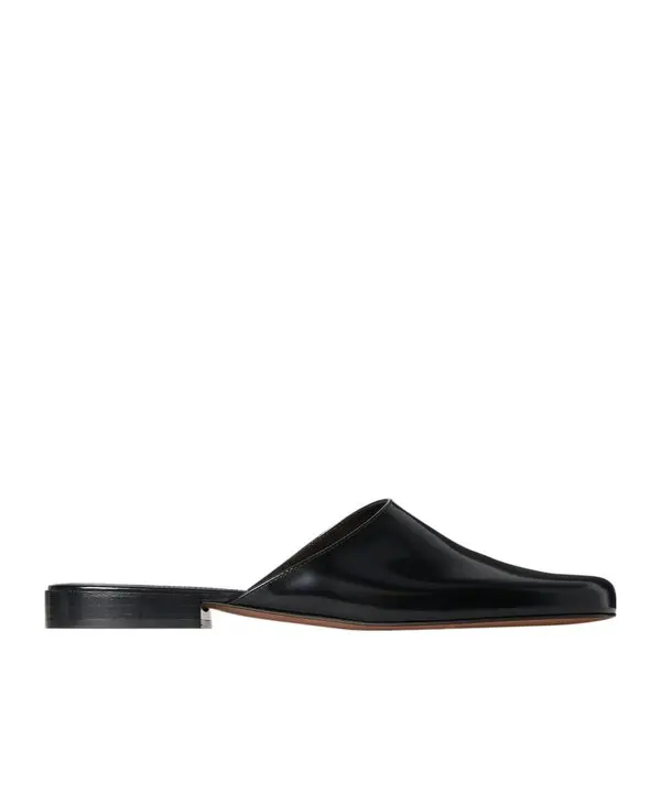 THE ROW Penelope Patent Leather Mules - Black