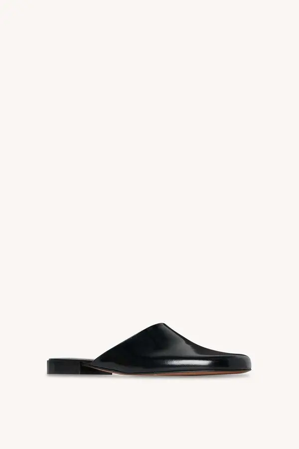 THE ROW Penelope Patent Leather Mules - Black