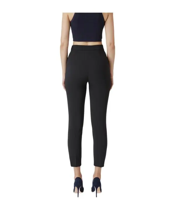 Elisabetta Franchi Straight-leg Zip Detailed Crepe Trousers