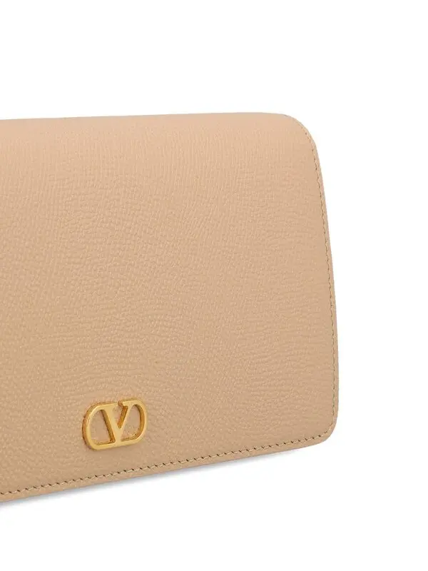 Valentino Garavani Vlogo Plaque Foldover Mini Shoulder Bag - Nude