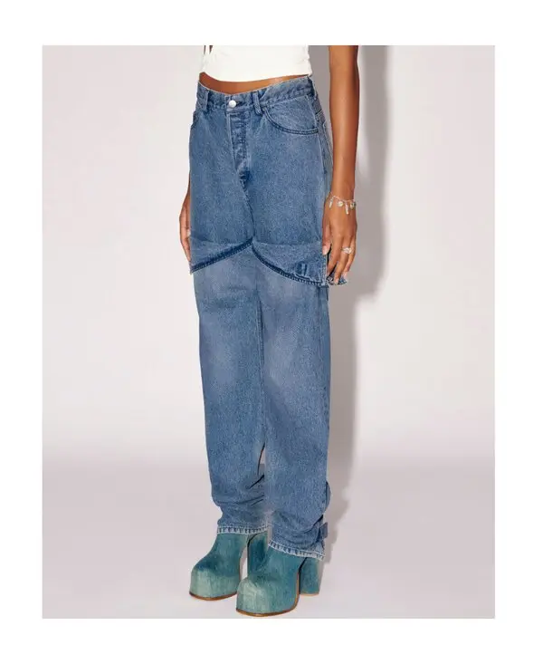 AMBUSH Detailed Mid-rise Straight-leg Jeans - Blue