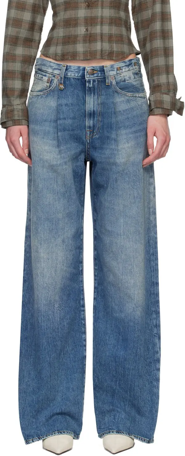 R13 Logo Patch Damon Jeans - Blue
