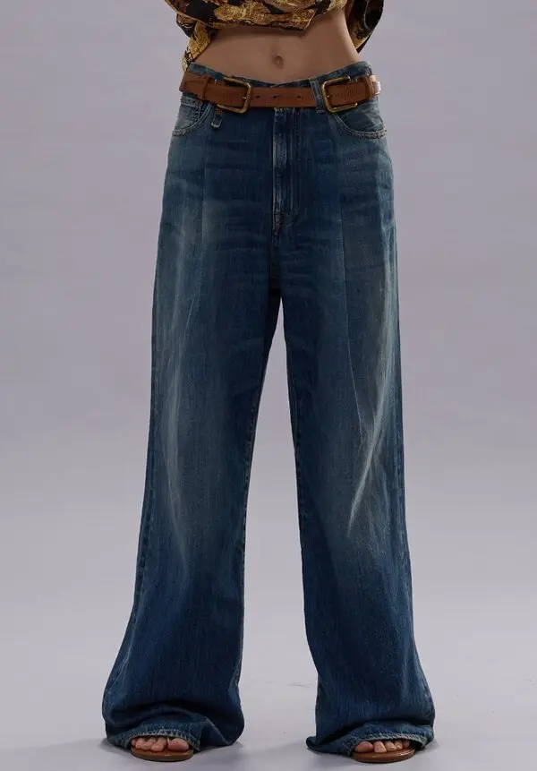 R13 Logo Patch Damon Jeans - Blue