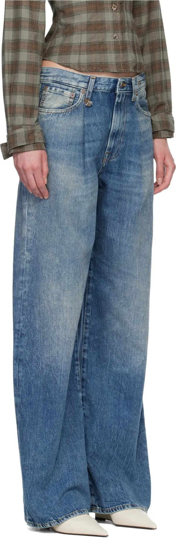 R13 Logo Patch Damon Jeans - Blue