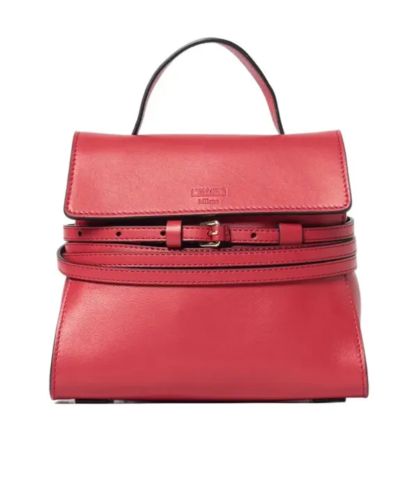 Moschino Tie Me" Nappa Leather Shoulder Bag - Red