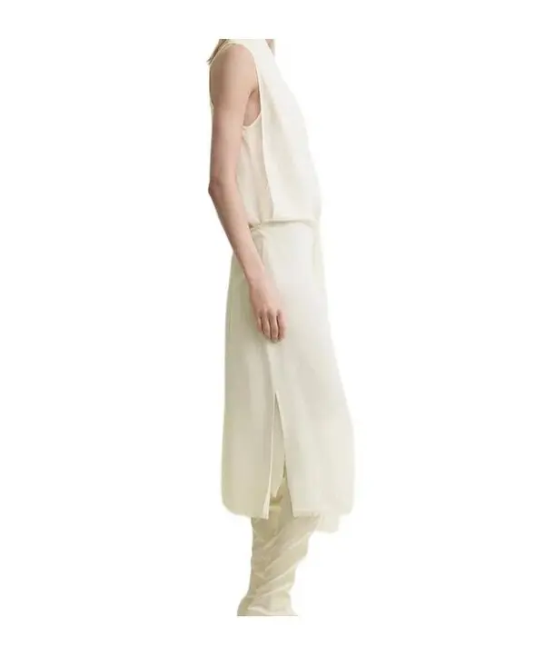 TOTEME Fringed Scarf Dress - White