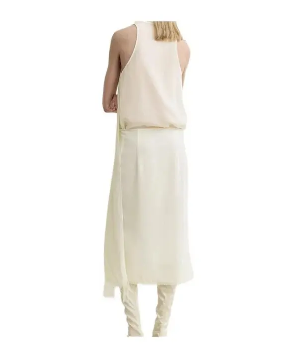 TOTEME Fringed Scarf Dress - White