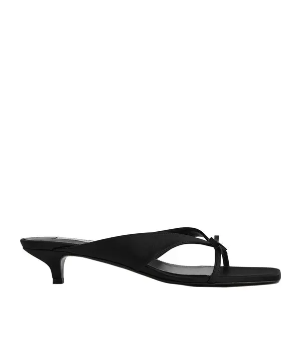 TOTEME Bow-detailed Kitten Heel Sandals - Black
