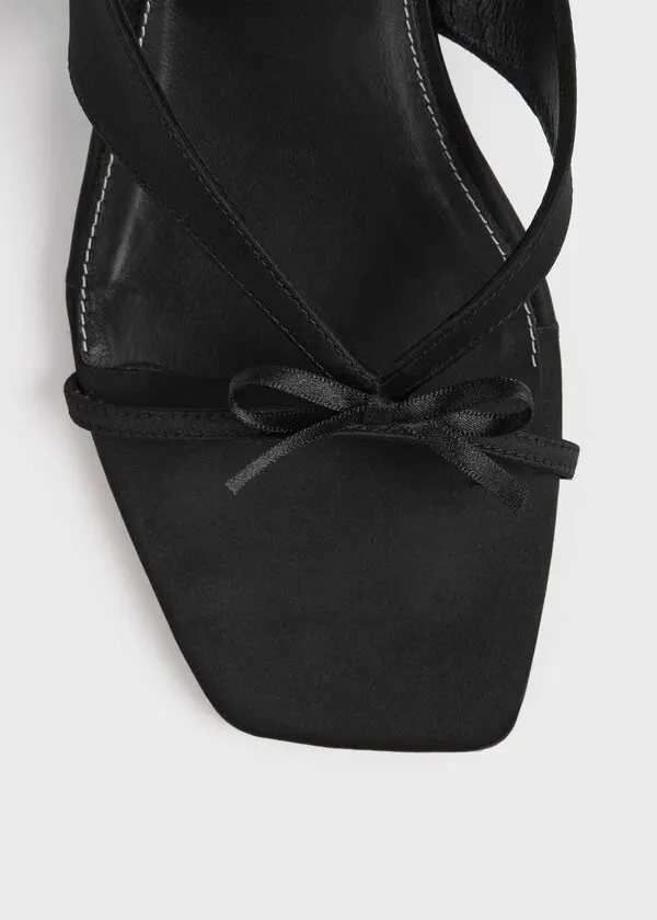 TOTEME Bow-detailed Kitten Heel Sandals - Black