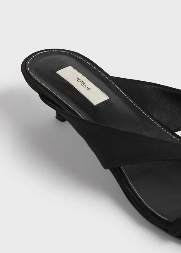 TOTEME Bow-detailed Kitten Heel Sandals - Black