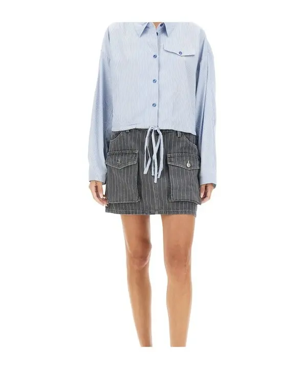 Baum Und Pferdgarten Sali Pinstriped Denim Skirt - Multicolor