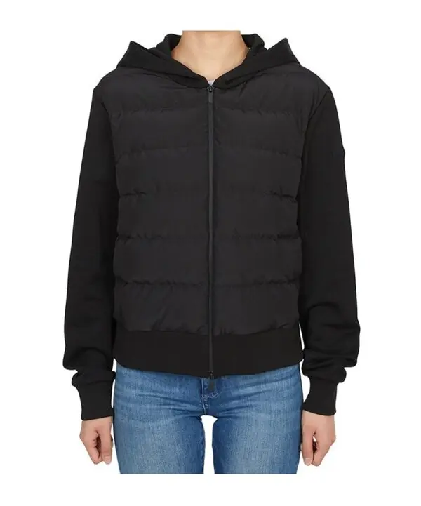 Moncler Zip-up Quilted Hooded Jacket - Black