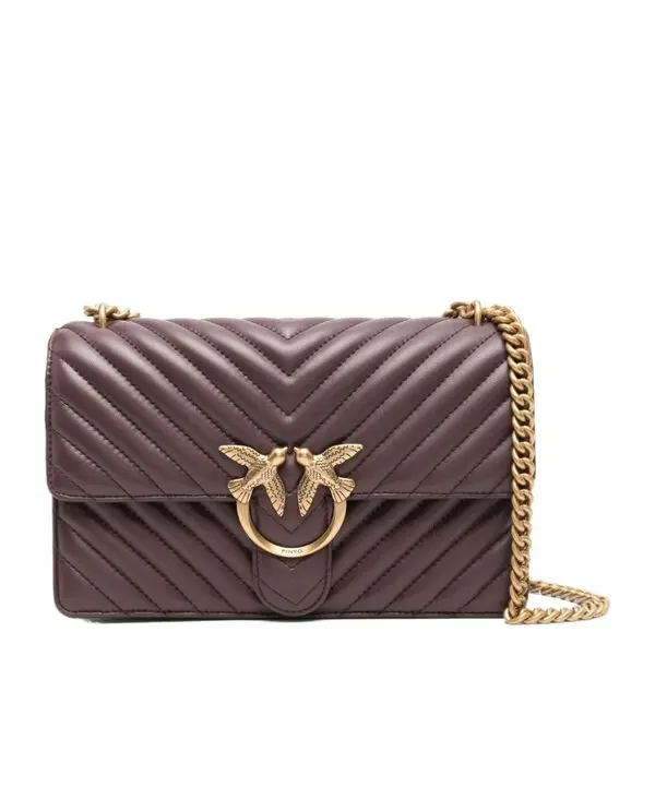 Pinko Classic Love One Chevron Crossbody Bag - Brown