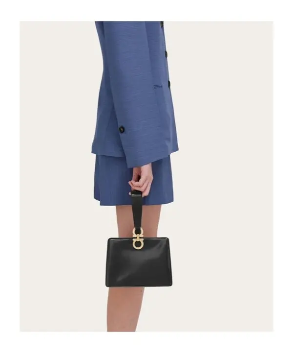 FERRAGAMO Gancini Bracelet Clutch - Black