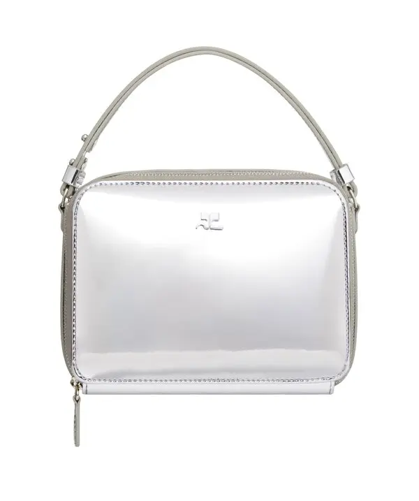 COURREGES Courrèges Cloud Chained Logo Plaque Shoulder Bag - Silver
