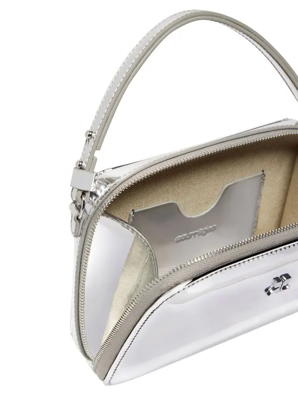 COURREGES Cloud Chained Logo Plaque Shoulder Bag - Silver