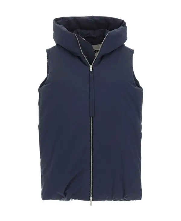 JIL SANDER Zip-up Hooded Gilet - Black