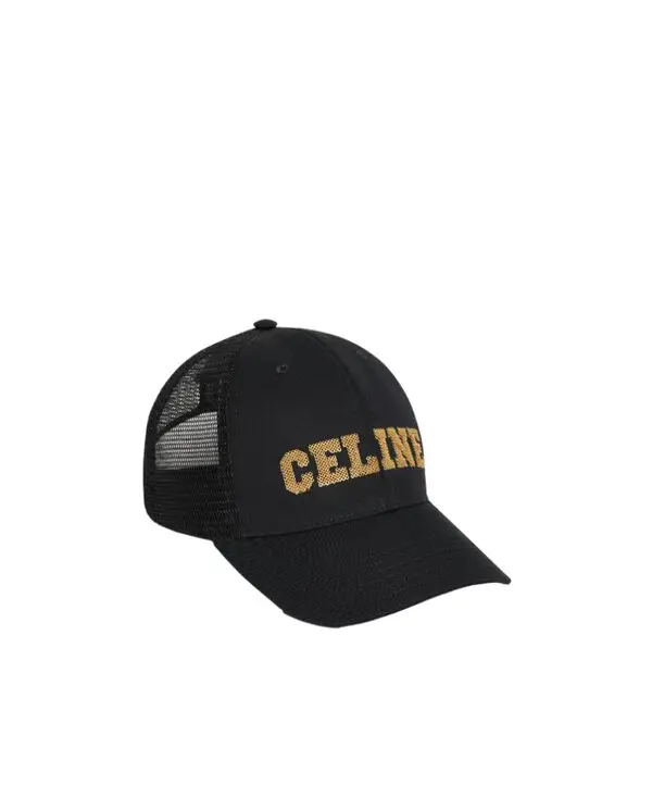 Celine Baseball Cap With Sequined Embroidery - Black