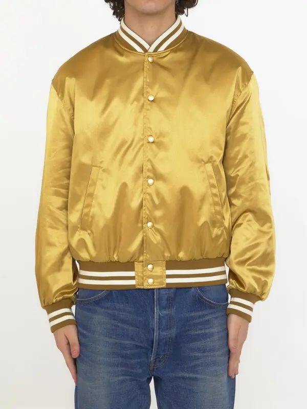 Celine Embroidered Tiger Teddy Jacket In Satin-finish Nylon