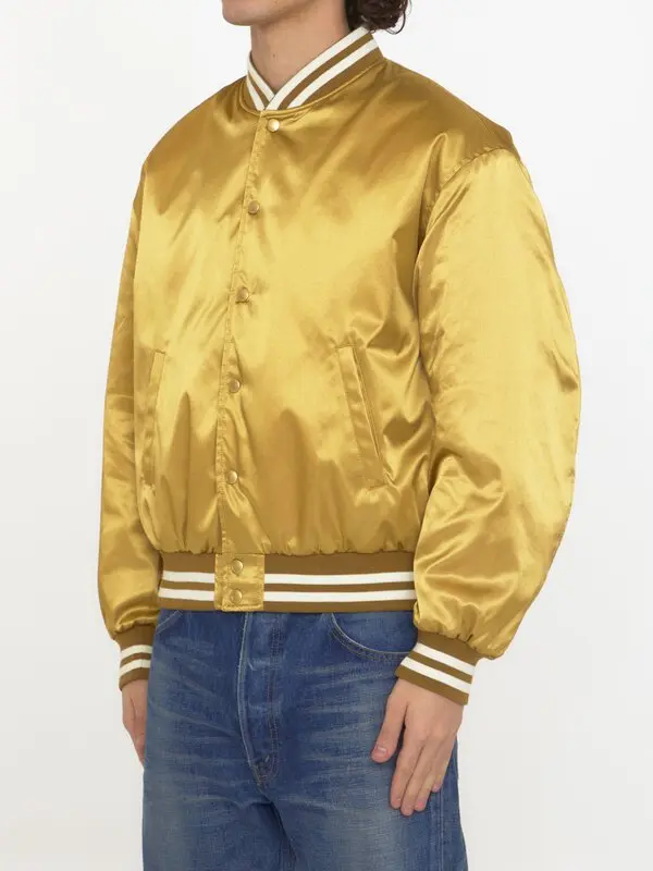Celine Embroidered Tiger Teddy Jacket In Satin-finish Nylon