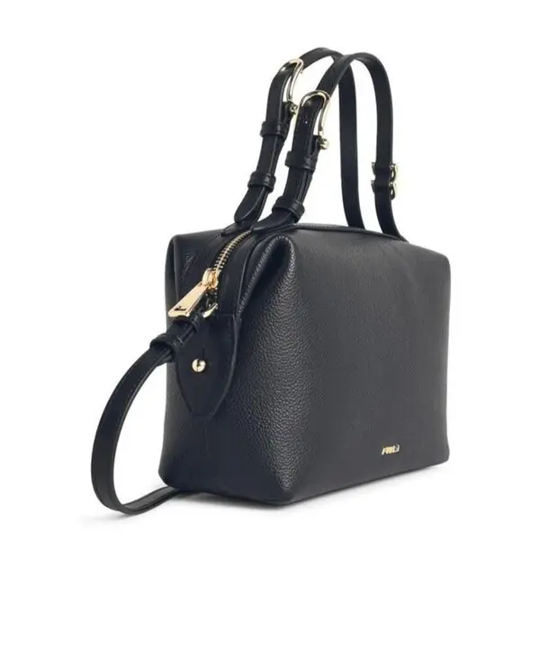 Furla Logo Detail Top Handle Bag - Black