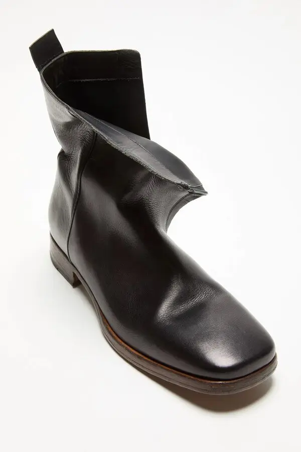 Acne Studios Square-toe Leather Ankle Boots With Distressed Sole