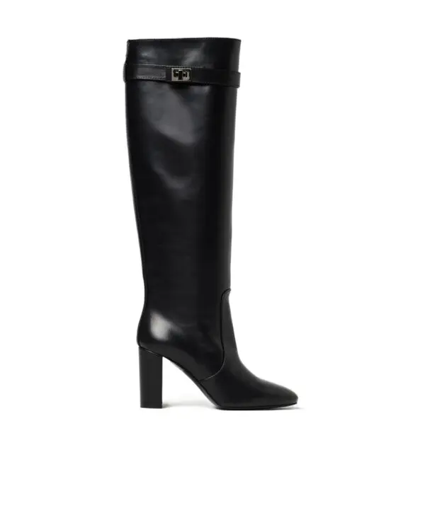 VIA ROMA 15 Knee-high Boots With Thick Heel - Black
