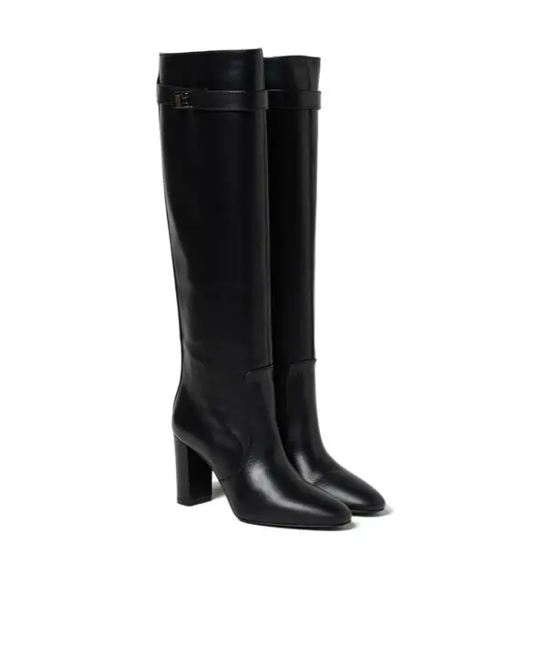 VIA ROMA 15 Knee-high Boots With Thick Heel - Black