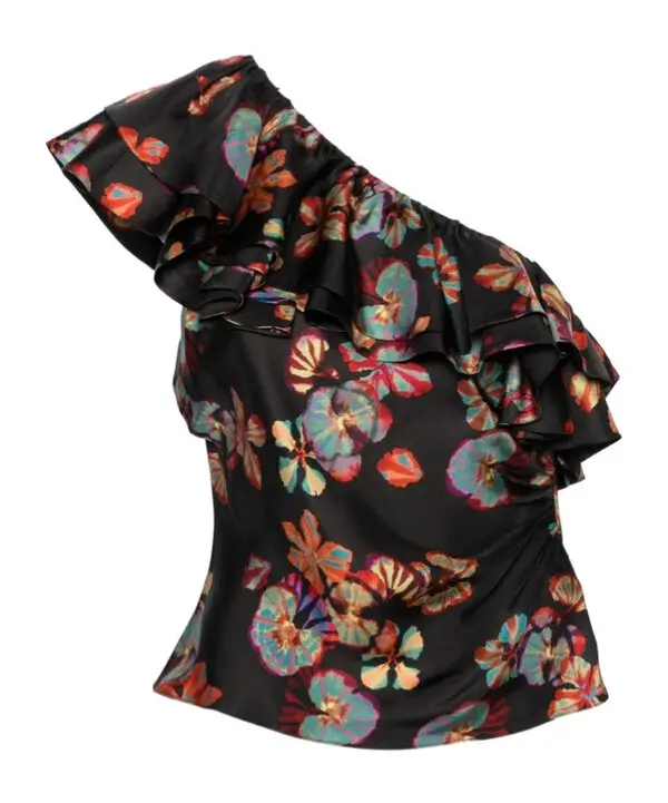 Ulla Johnson One-shoulder Vest With Ruffled Details - Black