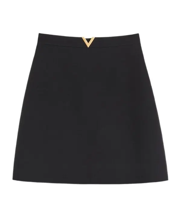 Valentino Garavani Logo Plaque Mini Skirt - Black