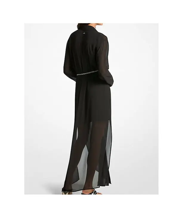 Michael Kors Sheer Belted Shirt Dress