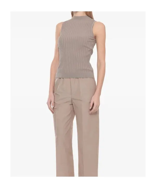 Peserico Ribbed Sleeveless Knitted Top - Nude