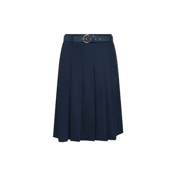Max Mara Pleated Wool Midi Skirt - Black
