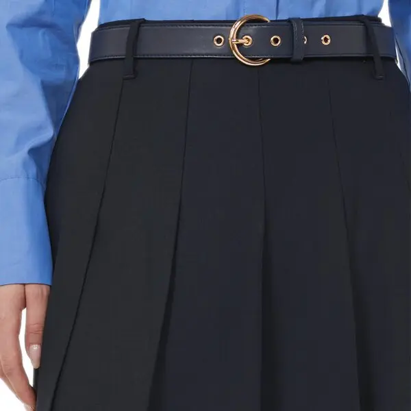 Max Mara Pleated Wool Midi Skirt