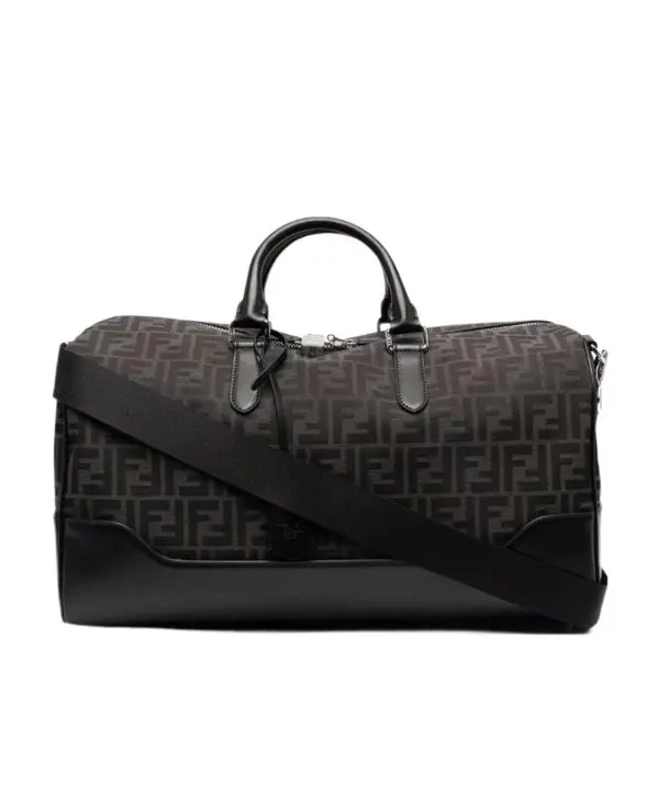 Fendi Ff Jacquard Medium Duffle Bag - Black