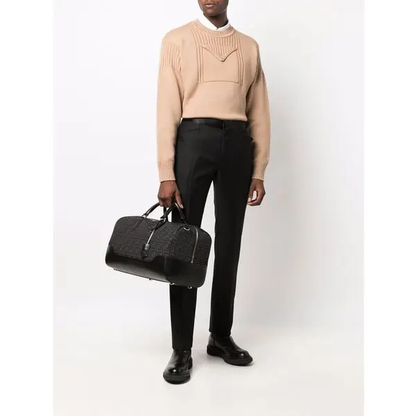 Fendi Ff Jacquard Medium Duffle Bag - Black