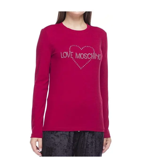 Moschino Love Heart Logo Long Sleeve T-shirt - Red