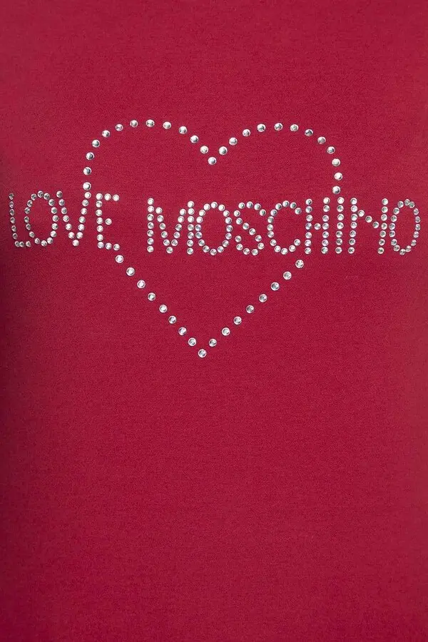 Moschino Love Heart Logo Long Sleeve T-shirt - Red