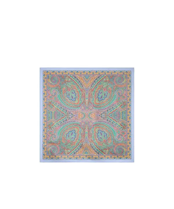 Etro Silk Scarf With Paisley Foliage Motif - Multicolor