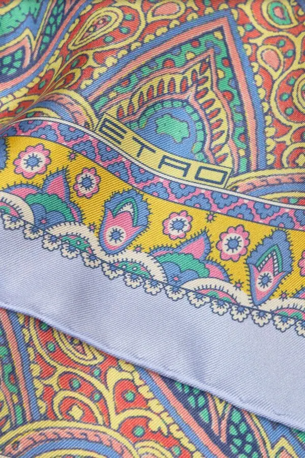 Etro Silk Scarf With Paisley Foliage Motif