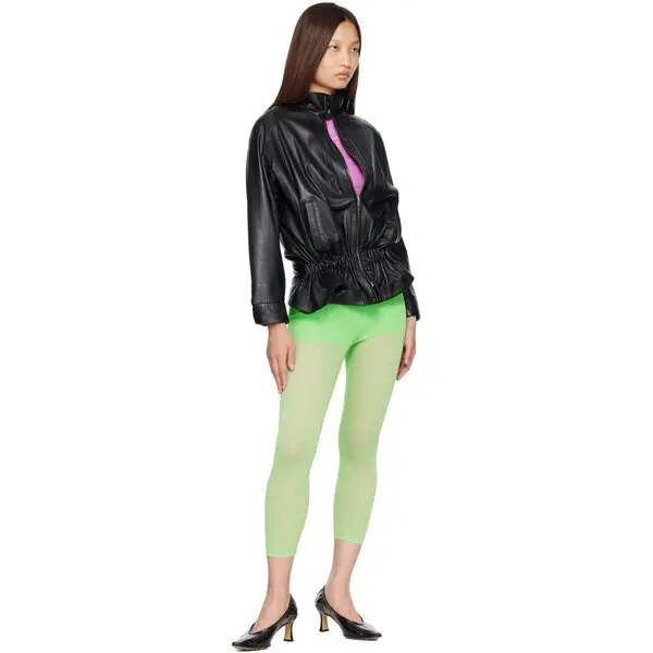 Paloma Wool Ribbed Sheer Knit Cropped Pants - Green