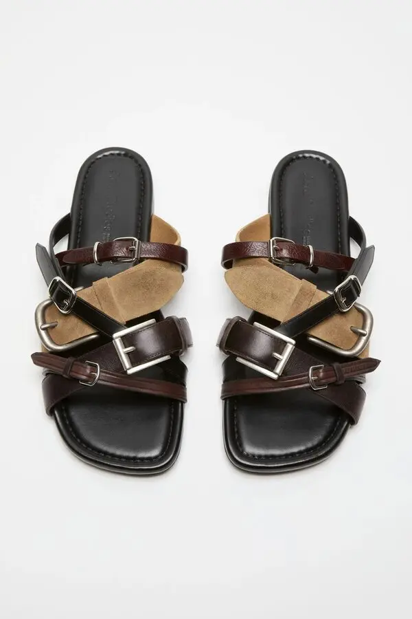 Acne Studios Buckled Leather Sandals