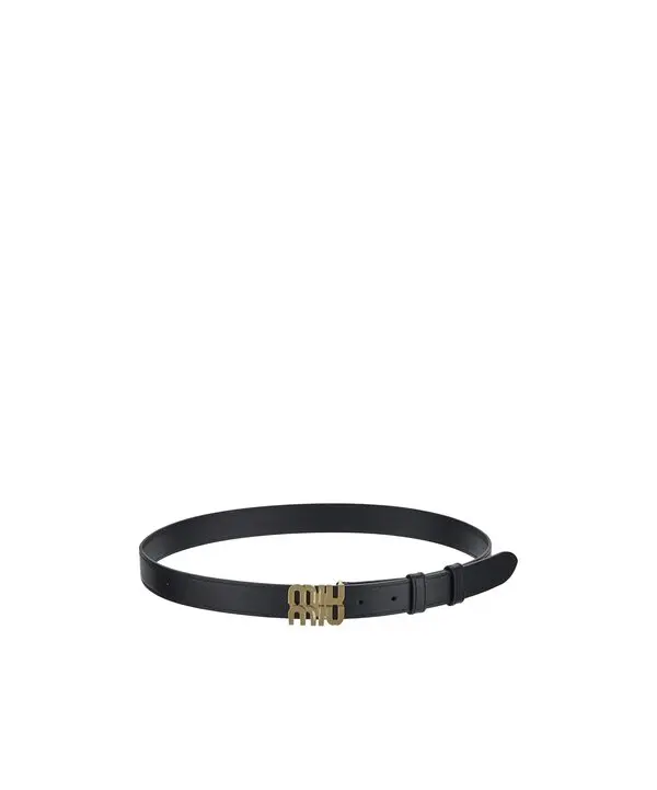 Miu Miu Logo Lettering Buckle Belt - Black