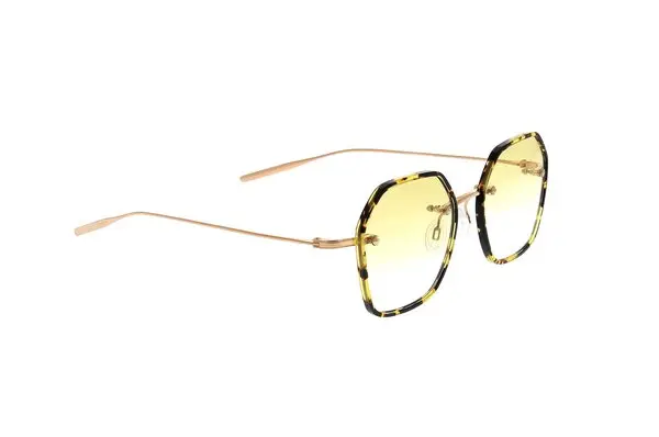 Barton Perreira Rhonda Geometric Frame Sunglasses - Yellow
