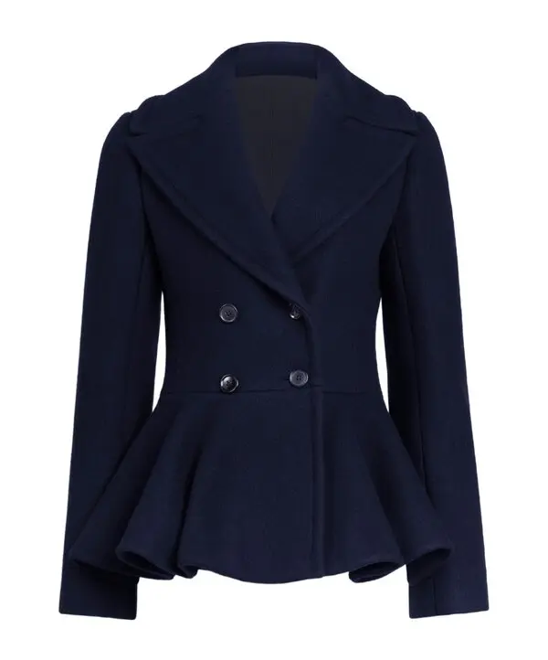 Alaïa Peplum Peacoat - Black