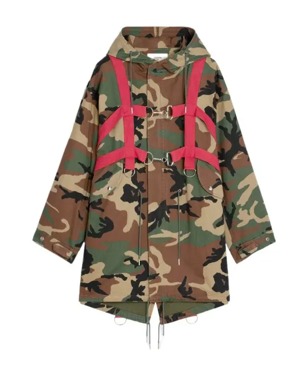 Celine Camouflage Cotton Harness Parka