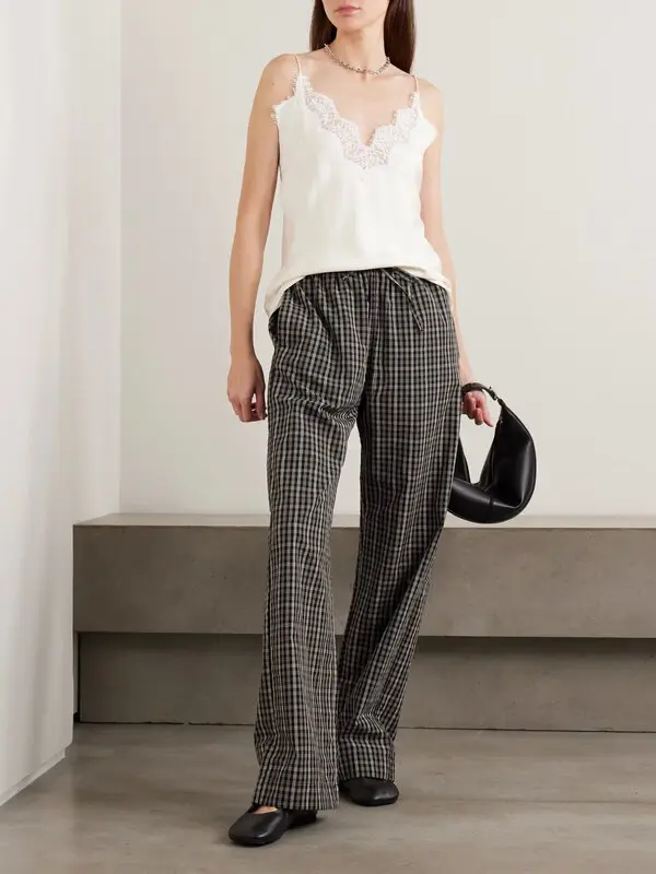 RÓHE Plaid Wide-leg Trousers
